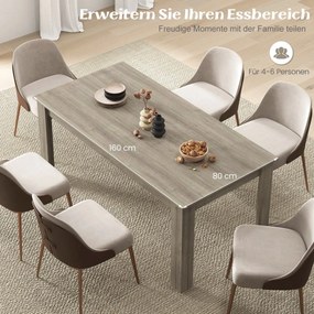 Costway Jídelní stůl dřevěný velký obdélníkový – 160 × 80 cm, přírodní