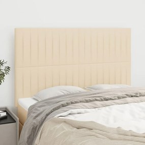 Čelo postele krémové 144x5x118/128 cm látkové 3116573