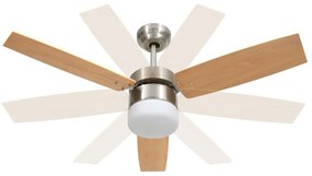 vidaXL Marketos Stropní ventilátor světlo a dálkový ovladač 108 cm světle hnědý