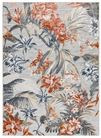 Hans Home | Kusový koberec Botanic 65262 flowers grey – na ven i na doma - 137x190