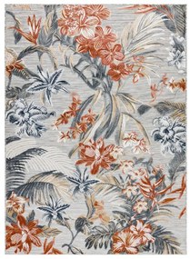 Hans Home | Kusový koberec Botanic 65262 flowers grey – na ven i na doma - 157x220