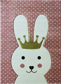 BE Dětský koberec Smart Kids 22414 PINK - růžový obdélníkový, králík Rozměr: 120x180 cm