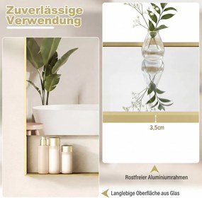 Costway Koupelnové zrcadlo LED s 3 barvami světla a nastavitelným jasem.