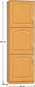 Kuchyňská skříňka levá, olše, LORA MDF NEW KLASIK S40 / 210/57