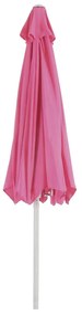 Slunečník N19 Ø 3m sklopný polyester/hliník - růžový