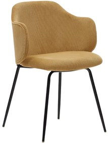 OnaDnes -20% Hořčicově žlutá žinylková jídelní židle Kave Home Yunia