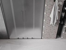 Mexen Velar Duo, posuvné sprchové dveře do otvoru 140 cm, 8mm sklo námraza, grafit broušený, 871-140-000-32-66