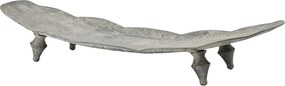 Šedý antik zinkový podnos s nožičkami Tray Zinc Antique – 68*22*8 cm