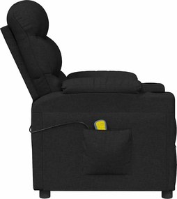 Elektrické masážní křeslo černé textil 3143505