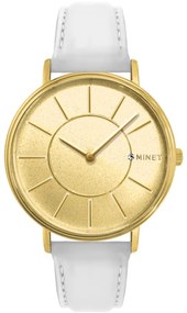 Třpytivé zlato-bílé dámské hodinky MINET BROADWAY GOLD STAR MWL5030