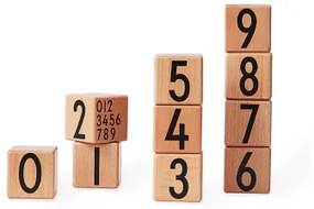 Dřevěné kostky Numbers Natural Design Letters