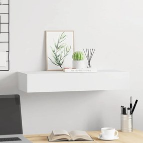 Nástěnná police se zásuvkou bílá 60 x 23,5 x 10 cm MDF 330255