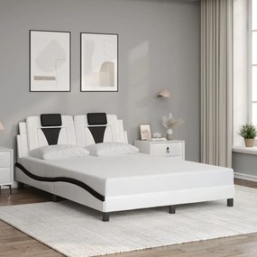 Rám postele Viana bez matrace bílý a černý 120 x 200 cm umělá kůže 3208088