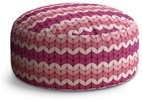 Sablio Taburet Circle Střídajíci růžové pletení: 40x50 cm