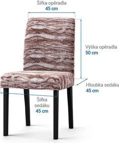 Bielastické potahy OCEANO NOVÉ hnědo-vínové židle s opěradlem 2 ks (45 x 45 x 50 cm)