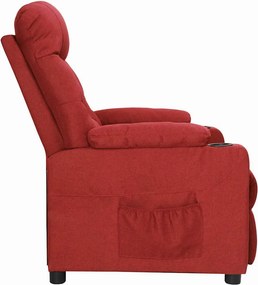 Polohovací křeslo vínové textil 339085