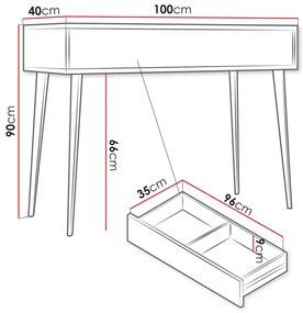 Konzola KAROL - dub artisan / černý