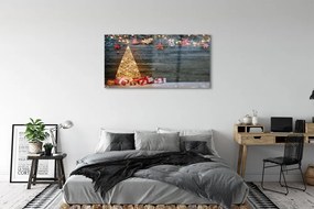 akrylový obraz Dárky Vánoční strom dekorace desky 125x50 cm