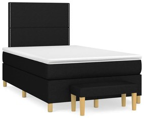 Box spring postel s matrací černá 120x190 cm textil,  3270399