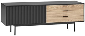 OnaDnes -20% Černý lakovaný TV stolek Teulat Sierra 140 x 40 cm