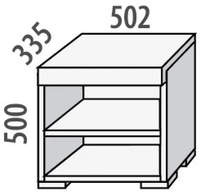Noční stolek S&F s policí Domestav F131 Materiál: Buk cink, Barevne provedení: Přírodní provedení