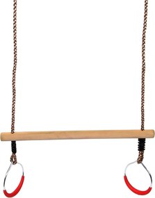 SwingKing Houpací hrazda s kovovými kruhy, 58 cm
