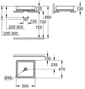 GROHE 3948100H - Umyvadlo CUBE 500 × 470 mm keramika/bílá
