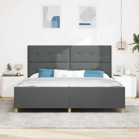 Rám postele s čelo Tmavě šedá 200 x 200 cm textil 3344754