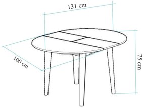 Jídelní set s rozkládacím stolem a židlemi (3 kusy) Vina 1053 - Walnut, Anthracite