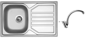 Set Sinks OKIO 800 V 0,7mm leštěný + baterie Sinks  EVERA chrom