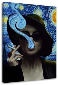 Gario Obraz na plátně Portrét ženy v modrém - Norrobey Rozměry: 40 x 60 cm