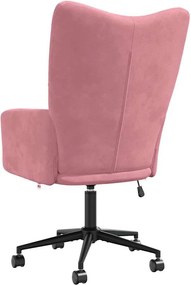 Relaxační křeslo růžové samet 328176