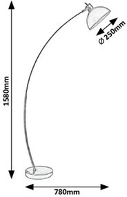 Rabalux 5593 stojací lampa, saténový chrom