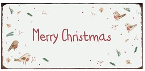 Ib Laursen Plechová cedule Merry Christmas, červená barva, kov
