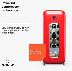 Klarstein Shirley 15 Uno, vinotéka, 15 lahví, 5-20 °C, dotykové ovládání, retro