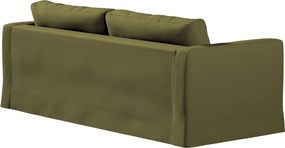 Potah na pohovku IKEA  Karlstad 3-místná, nerozkládací, dlouhý barva zelená látka pletený vzor