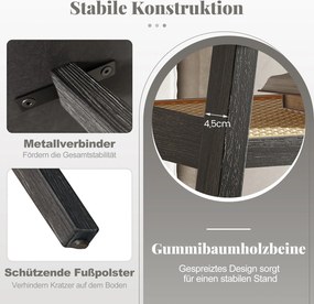 Costway Konferenční stolek do obývacího pokoje s ratanovou policí 2 rovný