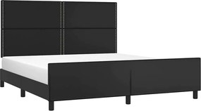 Rám postele s čelem černý 180x200 cm umělá kůže 3125524