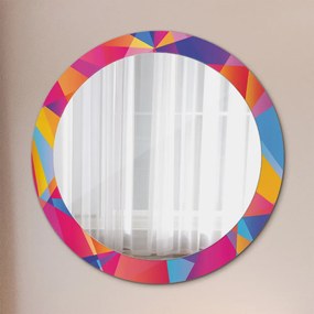Kulaté dekorativní zrcadlo Geometrické složení fi 80 cm
