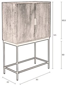 Hnědá dřevěná komoda DUTCHBONE SAROO 80 x 40 cm