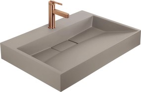 Rea Goya, umyvadlo z konglomerátu na desku/závěsné, 70 cm, Béžová, REA-U4414