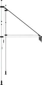 Ručně zatahovací markýza 200 cm antracitová 143688