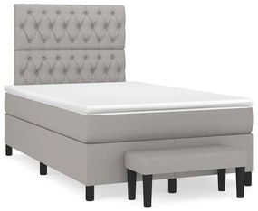Box spring postel s matrací světle šedá 120x190 cm textil 3270376