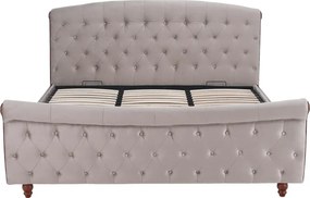 Postel s roštem, 180x200, šedohnědá Taupe Velvet látka, BARETO Kondela 0000402151