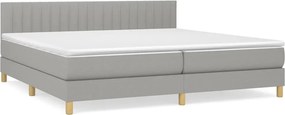 Box spring postel s matrací světle šedá 200 x 200 cm textil 3140801