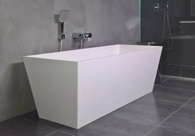 Gelco KVADRIE volně stojící vana 1590x650x550mm, litý mramor, bílá lesk GVKV1590 KVADRIE 1590