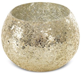 SKLENĚNÝ KVĚTINÁČ MELIA 18X14 CM ZLATÁ