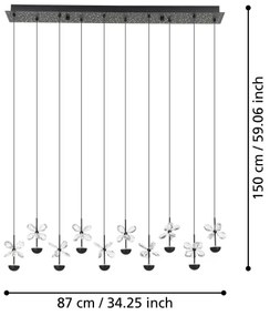 Eglo 390278 - LED Stmívatelný lustr na lanku PIANOPOLI LED/23W/230V 3000K