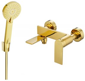 Mexen Zero R40 koupelnová baterie se sprchovou sadou, zlatá - 7113R40-50