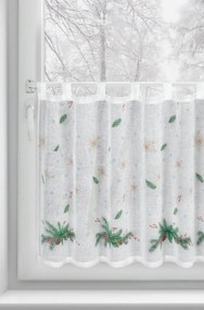 EUROFIRANY KRÁTKÁ VÁNOČNÍ ZÁCLONA NA POUTKÁCH XMAS1 60X150 CM VZOROVANÁ